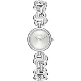 BOSS Damen Quarzuhr "DOUBLE B DRESSY", silber, Armbanduhren, Armbanduhr, Damenuhr, Edelstahlarmband, analog