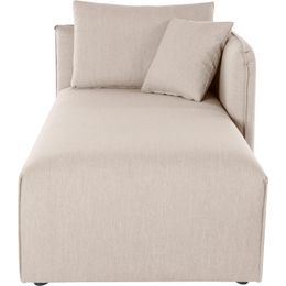 Ottomane OTTO HOME, B:90cm H:74cm T:172cm, beige, Samtoptik (100% Polyester);Struktur (100% Polypropylen);Webstoff (100% Polyester);Struktur fein