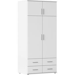 Kleiderschrank Rauch, B:90cm H:194cm T:53cm, weiß, Schlafzimmer, Schränke, "Kemi"