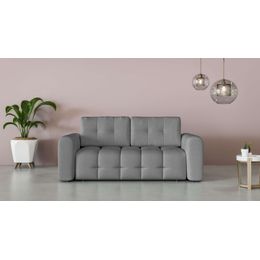 2-Sitzer OTTO HOME, B:195cm H:91cm T:107cm, grau, 100% Polyester, Sofas, "Manilla, trendige Steppung, 2 R&uuml;ckenkissen, B/T/H 195/107/91 cm", mit