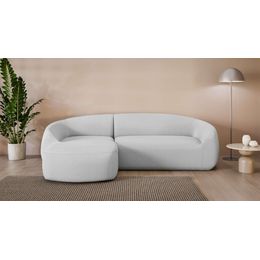 Ecksofa, B:255cm H:81cm T:170cm, grau, LeGer Home by Lena Gercke, 100% Polyester, Wohnzimmer, Sofas, "YANI, L-Form, Designersofa, organische Form,