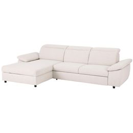 Ecksofa Home Affaire, B:287cm T:178cm, beige, Struktur fein (100% Polyester);Luxus-Microfaser Lederoptik (100% Polyester);Soft clean (98% Polyester,