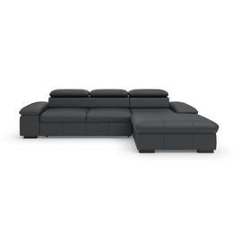Ecksofa Home Affaire, B:286cm H:73cm T:174cm, schwarz, Luxus-Microfaser Lederoptik (100% Polyester);Luxus-Microfaser ALTARA NUBUCK (100%