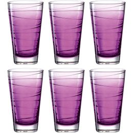 Leonardo Longdrinkglas "VARIO STRUTTURA", Ø 8cm x 13cm, 280ml, 6 Stk., lila, Trinkgefäße, 280 ml, 6-teilig