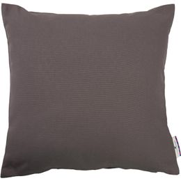 Dekokissen Tom Tailor HOME, B:48cm L:48cm, grau, Baumwolle, Dekokissen_Sitzkissen_Kissenh&uuml;llen, "Dove", unifarben, Kissenh&uuml;llen ohne F&uuml;llung, 2er Pack