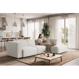 Ecksofa OTTO HOME, B:295cm H:70cm T:162cm, beige, Struktur fein (100% Polyester);Samtoptik (100% Polyester);Samtcord (92% Polyester, 8% Polyamid),