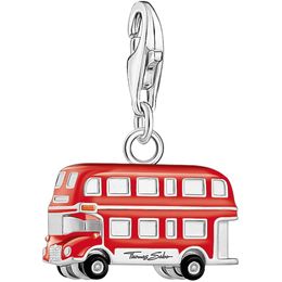 Thomas Sabo Damen Charm-Einhänger "roter LONDON Bus", bunt, Silber 925 (Sterlingsilber), Charms
