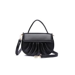 Damen Umh&auml;ngetasche "Kordula", Collezione Alessandro, schwarz, Lederimitat, Taschen, mit kleinen Falten
