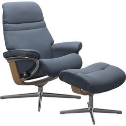 stressless "Sunrise" Set, Relaxsessel mit Hocker, mit Hocker, mit Cross Base, Gr&ouml;&szlig;e S, M & L, Holzakzent Eiche