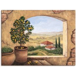 Wandbild Artland, B:120cm H:90cm, beige, Wohnzimmer, Bilder, "Fenster in der Toskana", als Alubild, Outdoorbild, Leinwandbild, Poster, Wandaufkleber