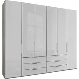 Dreht&uuml;renschrank Wiemann, B:246,9cm H:236cm T:58cm, grau, Floatglas, Holzwerkstoff, Schr&auml;nke, "Monaco", mit Glasfront sowie hochwertige Beschl&auml;ge