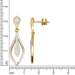 Firetti Damen Paar Ohrh&auml;nger "Schmuck Geschenk Silber 925 Ohrschmuck Ohrringe Statement Navette", 0,09 P3 = leicht erkennbare Einschl&uuml;sse, Diamanten