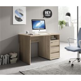 Schreibtisch BEGA OFFICE, B:110cm T:65cm, braun, B&uuml;ro, Tische, "Primus 1", mit Schubkasten abschlie&szlig;bar in 3 Farbausf&uuml;hrungen