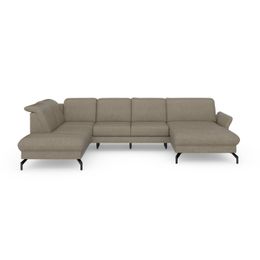 Sit & More Wohnlandschaft SIT & MORE, B:338cm H:84cm T:207cm, beige, Sofas, "Fashion U-Form", wahlweise mit Kopfteilverstellung, Vorziehsitz, motorisch,