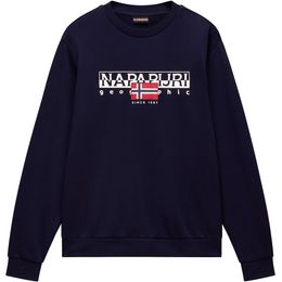 Napapijri Herren Sweatshirt "B-AYLMER C", blau, Gr. S, unifarben, Sweatware, Obermaterial: 100% Baumwolle, Sweatshirts, Mit Rundhalsausschnitt