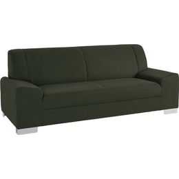 2,5-Sitzer DOMO collection, B:214cm H:85cm T:93cm, grün, Sofas, "Anzio kubisches Design, flache Armlehnen, Breite 214cm", Wahlweise mit Federkern