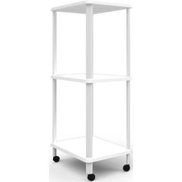 Badregal Bischof, B:50cm H:97cm T:30cm, wei&szlig;, Kunststoff, Regale, "Amico II", stabil, mobil und agil
