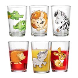 Ritzenhoff & Breker Kinderbecher "Kindergläser Happy Zoo Waldtiere 205 ml 6er Set bunt", bunt, RITZENHOFF & BREKER, Trinkgefäße