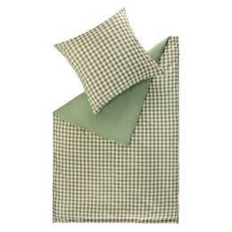 Sch&ouml;ner Wohnen Kollektion Wendebettw&auml;schegr&uuml;n, SCH&Ouml;NER WOHNEN-KOLLEKTION, Perkal, Obermaterial: 100% Baumwolle, Bettw&auml;sche, "Vichy", mit weichem Flanellcharakter