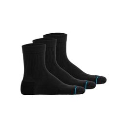 Stance Herren Kurzsocken "Socken Icon Quarter 3er Pack", Gr. 35, schwarz, Obermaterial: 77% Baumwolle CO. 14% Polyester PES. 6% Nylon NY. 3% Elasthan