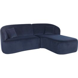 Ecksofa, B:200cm H:87cm T:165cm, blau, LeGer Home by Lena Gercke, Struktur fein 100% Polyester);Samtoptik (100% Polyester);Boucl&eacute; (100% Polyester),