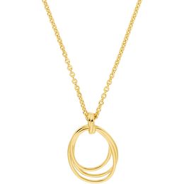 s.Oliver Damen Kette mit Anhänger "Kreise", Silber 925 (Sterlingsilber), L: 45, gold, Silber 925 (Sterlingsilber), Halsketten