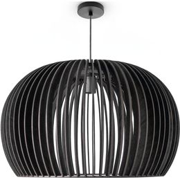 Paco Home Pendelleuchte "PULU", Ø 55cm H: 34,5cm, schwarz, Esszimmer, Leuchten, Pendelleuchte Holz Esstischlampe Skandinavisch Korb Boho E27 Vintage