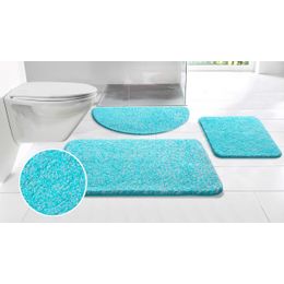 Badematte my home, H:20mm, blau, Polyester, Badematten, "Vanessa meliert, Badvorleger, Badezimmer Teppich, Duschvorleger", Badteppich, weiche Haptik,