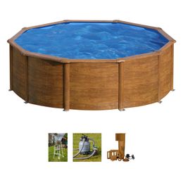 Rundpool GRE, H:120cm &Oslash;:460cm, braun, Schwimmbecken, "SICILIA inkl. Zubeh&ouml;r", H&ouml;he: 120 cm, in versch. Gr&ouml;&szlig;en erh&auml;ltlich