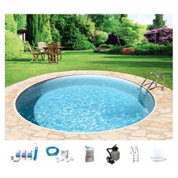 Rundpool MY POOL BWT, H:120cm &Oslash;:500cm, beige, Schwimmbecken, "mit sandfarbener Folie f&uuml;r den Karibik Look", H&ouml;he: 120 cm, inkl. umfangreichem