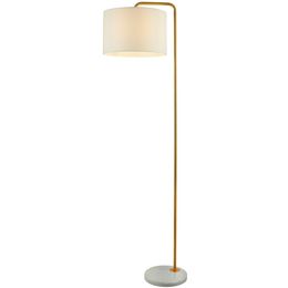 Searchlight Stehlampe "Gallow Floor Lamp - Antique Gold, Marble Base & White Shade", 1, H: 155cm, 1 Stk., weiß, Leuchten