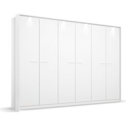 Drehtürenschrank Rauch, B:275cm H:231cm T:58cm, weiß, Holzwerkstoff, Schränke, "Kleiderschrank Schrank Garderobe Wäscheschrank Ankleide OTELI", inkl.