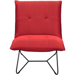 Loungesessel, B:69cm H:76cm T:86cm, rot, ED EXCITING DESIGN, 100% Polyester, Wohnzimmer, Sessel, "Azly"