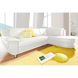 Ecksofa Trendmanufaktur, B:265cm H:85cm T:190cm, weiß, Softlux-Kunstleder;Primabelle-Microfaser;NaturLeder (handschuhweiches Rindsleder in Sitz und