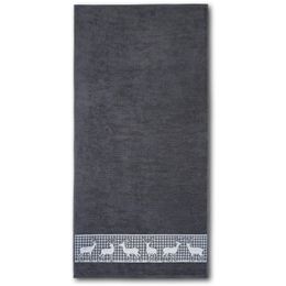 Handtuch Dyckhoff, B:50cm L:100cm, grau, Frottier, Frottier, Handt&uuml;cher, "Hirschparade", Made in Germany
