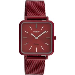 Oozoo Damen Quarzuhr "C20011", rot, Armbanduhren, Armbanduhr, Damenuhr, Edelstahlarmband
