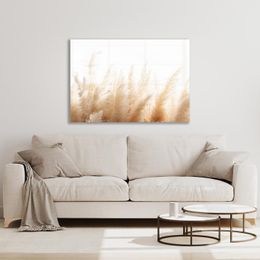 Leinwandbild queence, B:90cm H:60cm T:3cm, beige, Leinwand, Wohnzimmer, Bilder, "Grasses", mit sehr guten Schallabsorptions-Eigenschaften