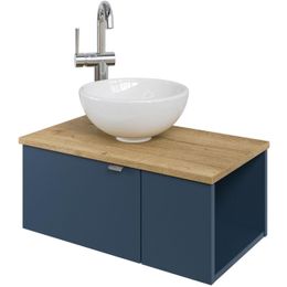Waschtisch SAPHIR, B:61cm H:39,8cm T:35cm, blau, Badezimmer, Waschtische, "Serie 6915 Waschschale mit Unterschrank für Gästebad, Gäste WC", 61 cm mit