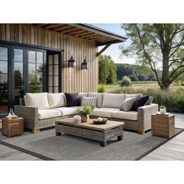 Teppich Dekowe, B:80cm H:10mm L:150cm, grau, Kunstfaser, Wohnzimmer, Teppiche, "Basic S2 Stripes", meliert, Sisaloptik, mit Bord&uuml;re, In- und Outdoor