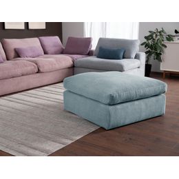 Hocker Alina, B:122cm H:46cm T:98cm, blau, Cord GCT (92% Polyester, 8% Nylon), Wohnzimmer, Hocker, "Sandy", 122 cm breit und 98 cm tief