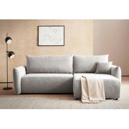 Ecksofa Home Affaire, B:257cm H:88cm T:177cm, beige, Wohnzimmer, Sofas, "MAVAS Schlafsofa mit Bettkasten, L-Form", ca.257/127cm (Liegefläche 212/145