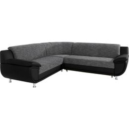Ecksofa Trendmanufaktur, B:267cm H:85cm T:247cm, schwarz-wei&szlig;, Luxus-Microfaser ALCAZAR (100% Polyester) / Feinstruktur (100% Polyester);Kunstleder