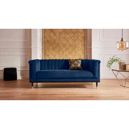 2-Sitzer Home Affaire, B:180cm H:71cm T:85cm, blau, 100% Polyester;Samtoptik (100% Polyester), Scheuertouren >100.000, Pilling: 5, Sofas, "Chamby",