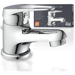 EISL&reg; Waschtischarmatur EISL, B:5cm H:10cm T:13cm, silber, Messing, Armaturen, "SPEED", auswechselbare 35mm Keramik-Kartusche, Kunststoff-Ablaufgarnitur