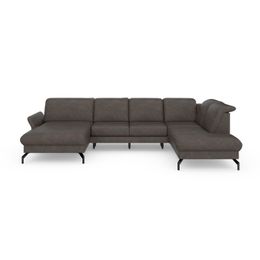 Sit & More Wohnlandschaft SIT & MORE, B:338cm H:84cm T:207cm, braun, Sofas, "Fashion U-Form", wahlweise mit Kopfteilverstellung, Vorziehsitz, motorisch,