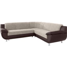 Ecksofa Trendmanufaktur, B:267cm H:85cm T:247cm, braun, Primabelle-Microfaser;Kunstleder SOFTLUX / Struktur (77% Polyester; 23% Polyacryl),
