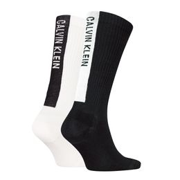 Damen Socken "CKJ MEN SOCK 2P BACK LOGO", Calvin Klein Jeans, schwarz, Obermaterial: 72% Baumwolle, 25% Polyamid, 3% Elasthan, Socken