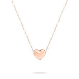 ECHTZEIT Damen Kette mit Anhänger "Schmuck Geschenk Edelstahl Halskette Puffy Heart Herz", Edelstahl, L: 45 B: 2mm, rosa, Edelstahl, B:2mm, Halsketten