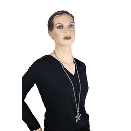 Damen Lange Kette "Stern", silber, Basic, Collezione Alessandro, Metall, Halsketten, mit kleinem und gro&szlig;em Sternanh&auml;nger