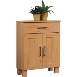Unterschrank Welltime, B:60cm H:80cm T:30cm, gelb, Badezimmer, Schr&auml;nke, "Ulea", Badkommode aus Massivholz mit breitem Schubfach - (B/T/H) 60/30/80 cm